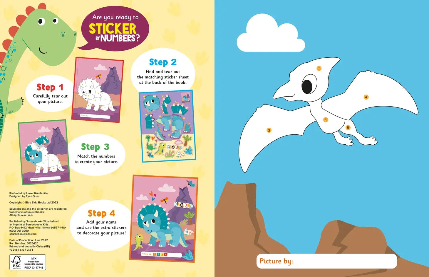 My First Sticker By Numbers: Dinosaurs and Dragons | SourceBooks