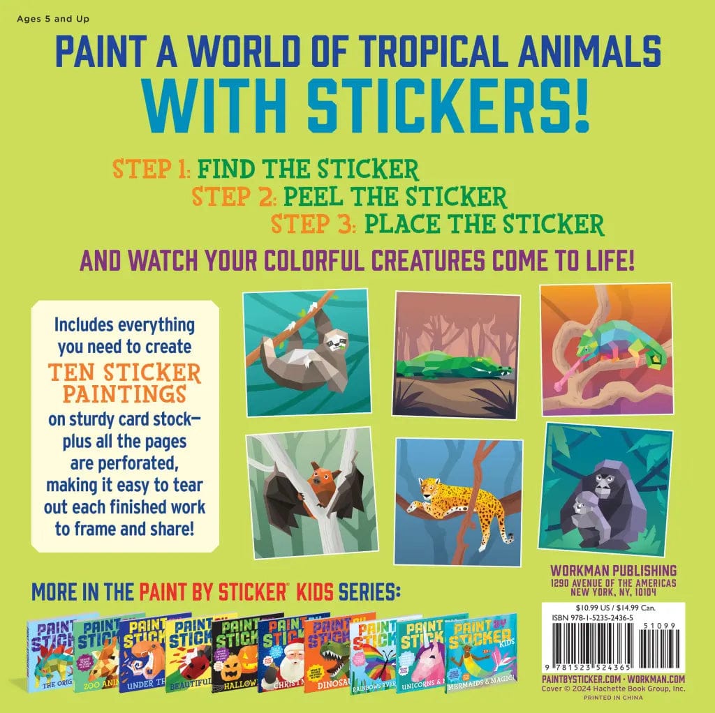 Paint by Sticker Kids: Rainforest Animals | Paint by Sticker