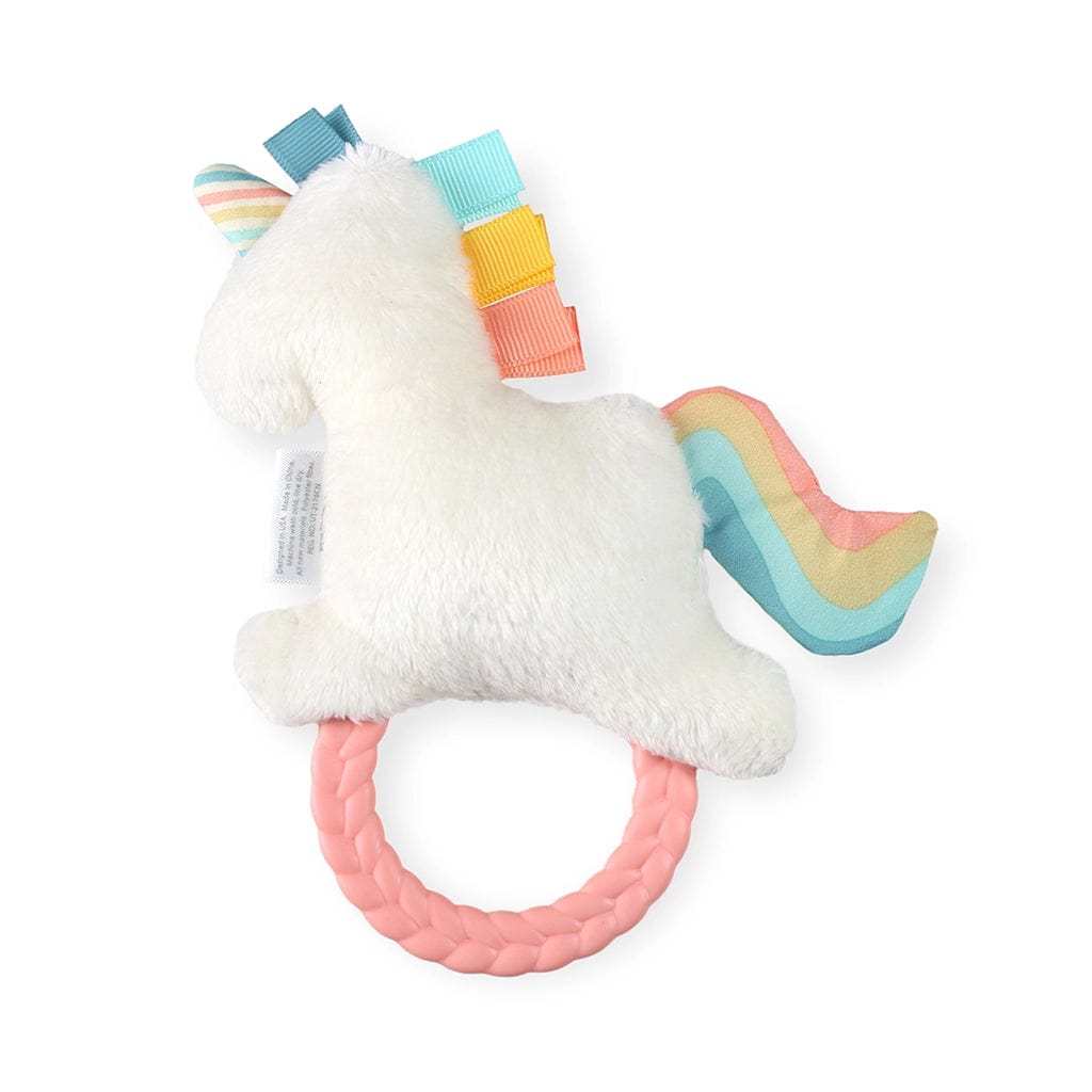 Unicorn Ritzy Rattle Pal™ Plush Rattle Pal with Teether | Itzy Ritzy